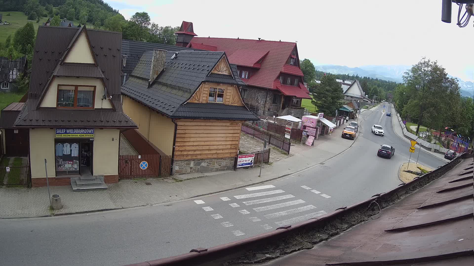 Poronin - widok na drogę do Zakopanego
